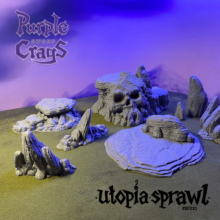 3D Printable Jagged Cliffs - Full Package by Utopia Sprawl